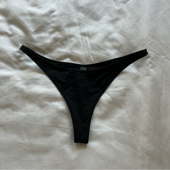 SKIMS | Swim | Price Dropskims Black Thong Bikini Bottom | Poshmark